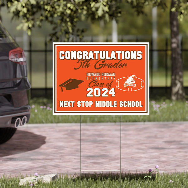Howard Norman Graduation Signs 2024-5th Grade Yard Sign w/ Stake ...