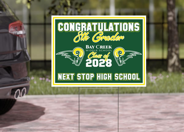 Bay Creek Middle School 8th Grade Grad Signs 2024 On-Demand-Yard Sign ...