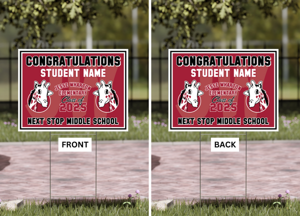 Jesse Wharton Grad Signs Class of 2025 On-Demand-FRONT & BACK Custom ...