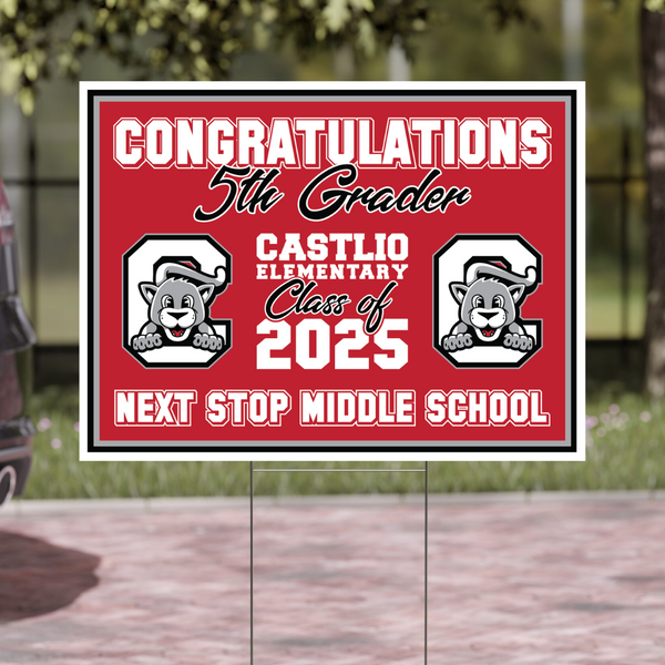 Castlio Elementary 2025 Grad Signs On-Demand - SpiritHero.com