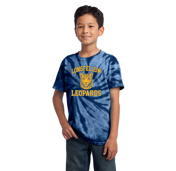 Longfellow-Youth Unisex Tie-Dye Shirt Mascot Logo - SpiritHero.com