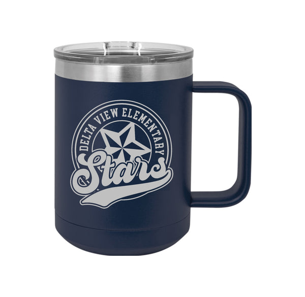 Delta View Elementary-15oz Insulated Coffee Mug with Slider Lid - Engr ...