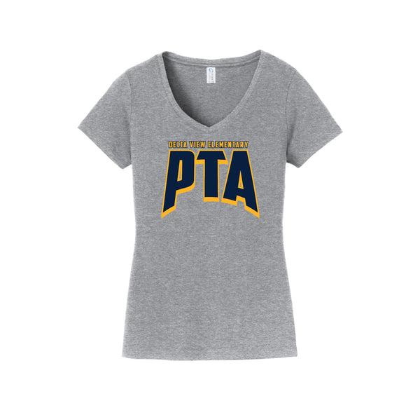 Delta View Elementary-Womens Port & Co Fan Favorite V-Neck Tee On-Dema ...