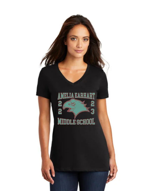 Amelia Earhart Spirit Wear 22 On-Demand-Port and Co Ladies V-Neck Teal ...